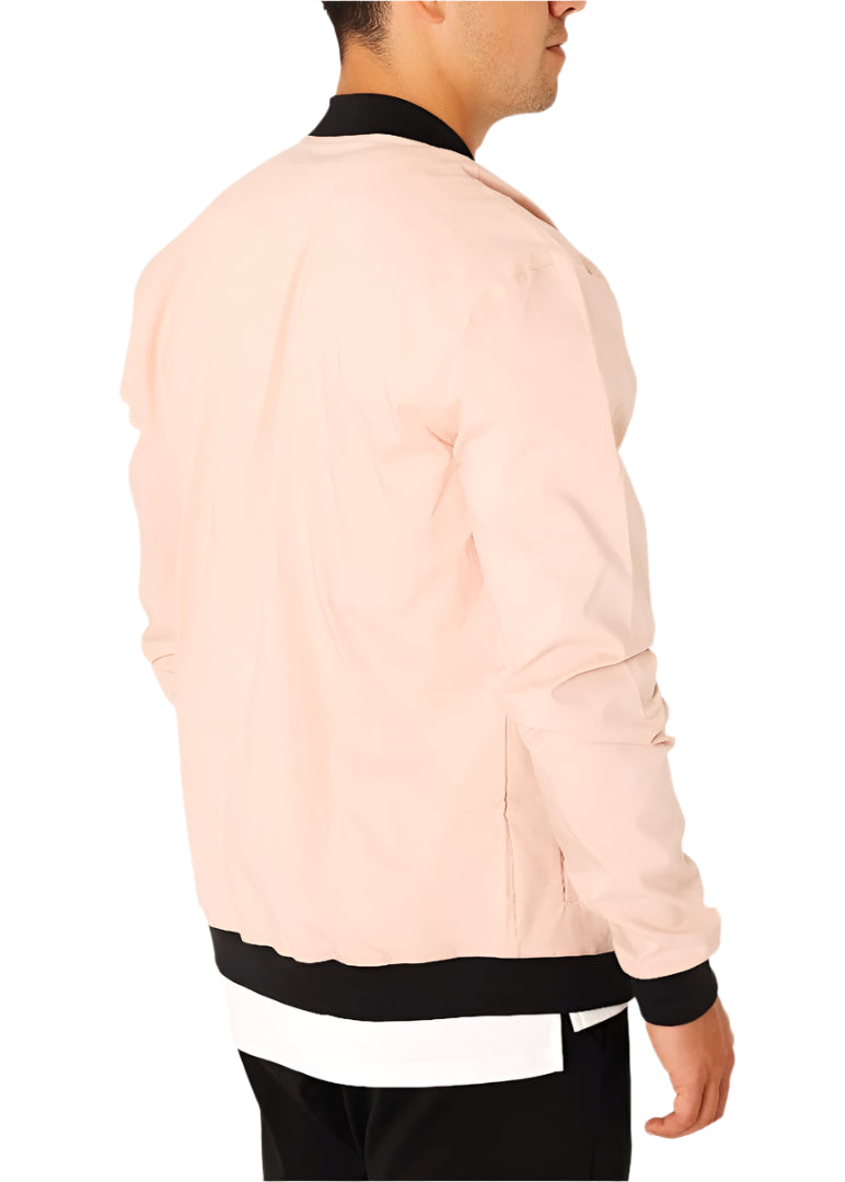 Men's lightweight bomber jacket with snaps, light pink rose – Claim Defame