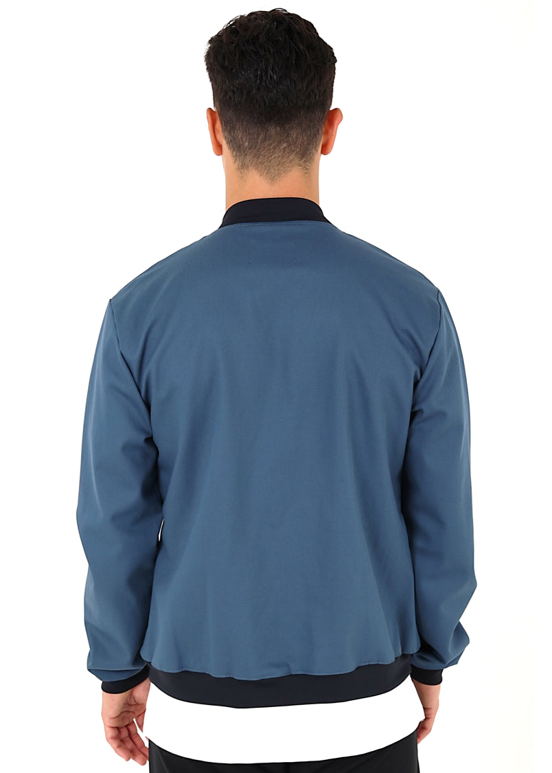 Men's lightweight bomber jacket with snaps, blue – Claim Defame